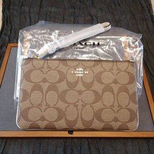 Coach | Bags | Nwt Coach Lg Signature Wristlet | Poshmark
